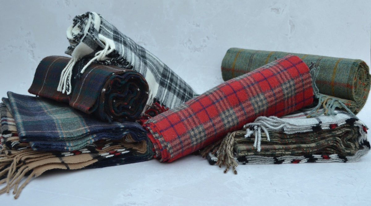 Wool Scarves: Welsh Tartan Scarves: Woven in Wales - FelinFach
